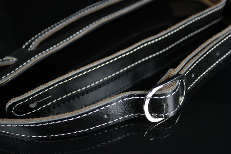 C-18 Black Leather Vintage Slash Strap Extra Long - Walker and Williams