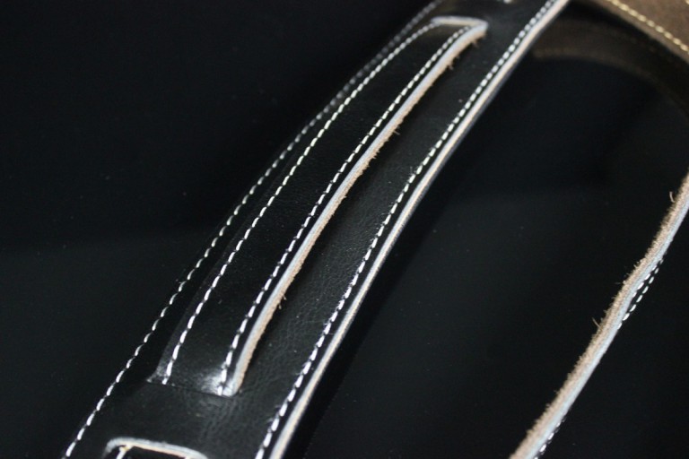 C-18 Black Leather Vintage Slash Strap Extra Long - Walker and Williams