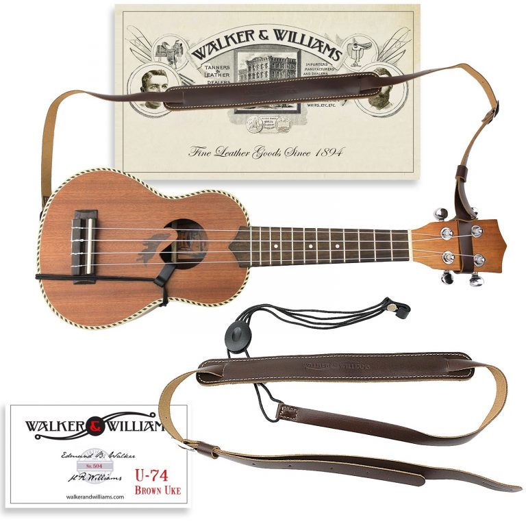 BS-2 Banjo Strap in Vintage Brown Soft Suede Leather - Walker & Williams