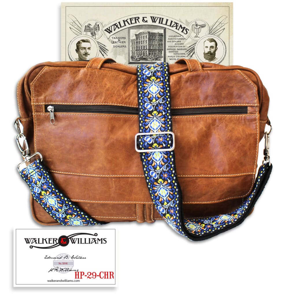 H-01 Vintage Series Blue Woodstock Hippie Strap with Leather Ends ...