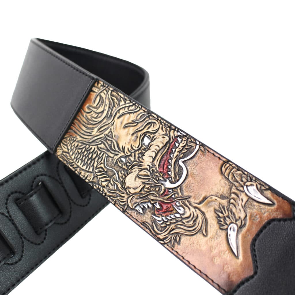 CVG-DRG Hand Carved Luck Dragon On Black Padded Strap - Walker and Williams