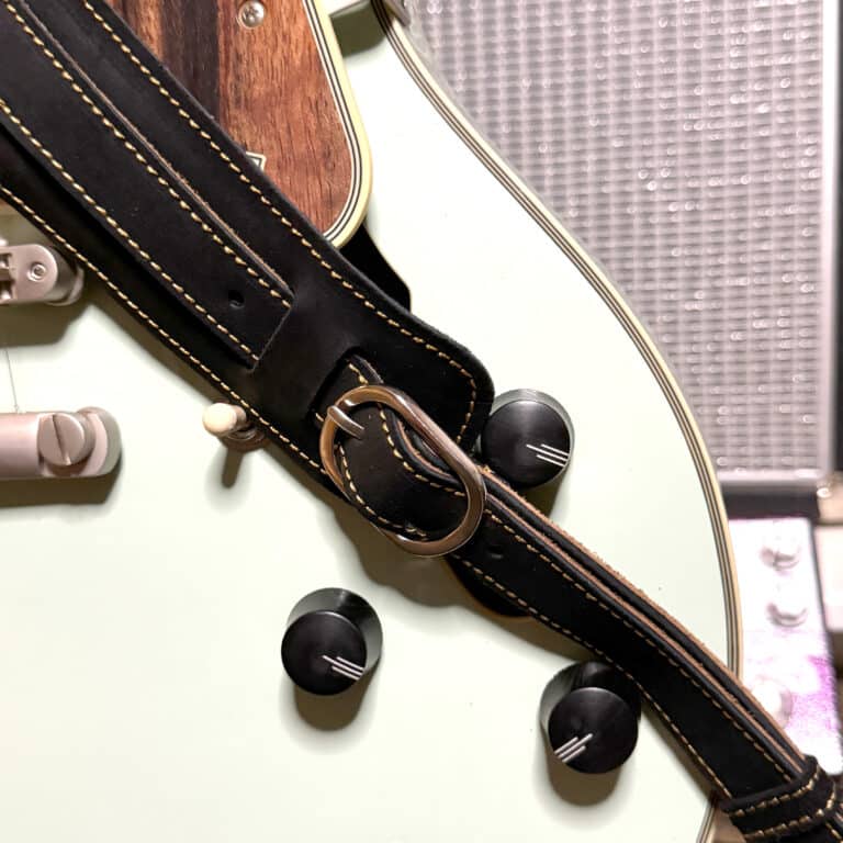 C-18-BLK-DLX New Charcoal Black Deluxe Vintage Style Guitar Strap With ...