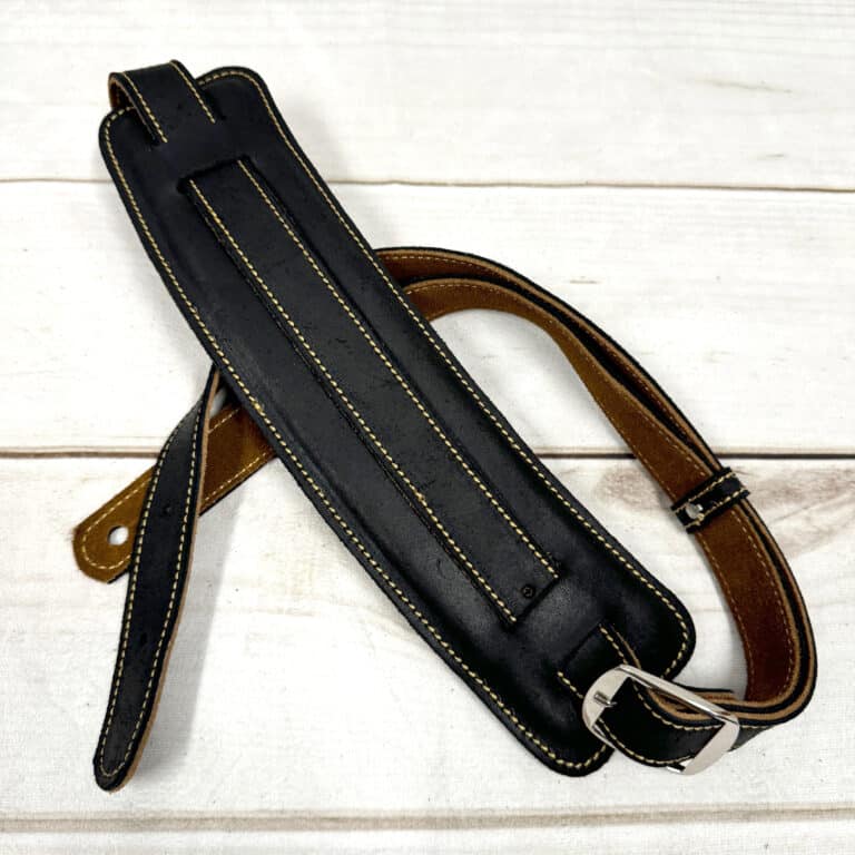 C-19-BLK-DLX New Charcoal Black Deluxe Vintage Style Guitar Strap With ...