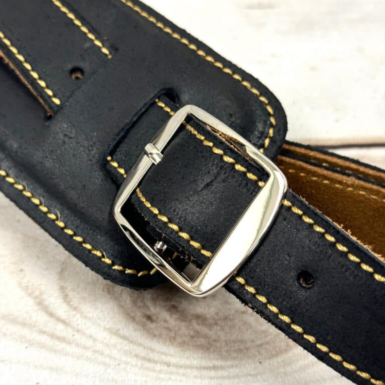C-19-BLK-DLX New Charcoal Black Deluxe Vintage Style Guitar Strap With ...