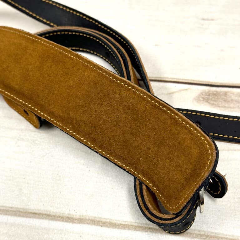 C-18-BLK-DLX New Charcoal Black Deluxe Vintage Style Guitar Strap With ...
