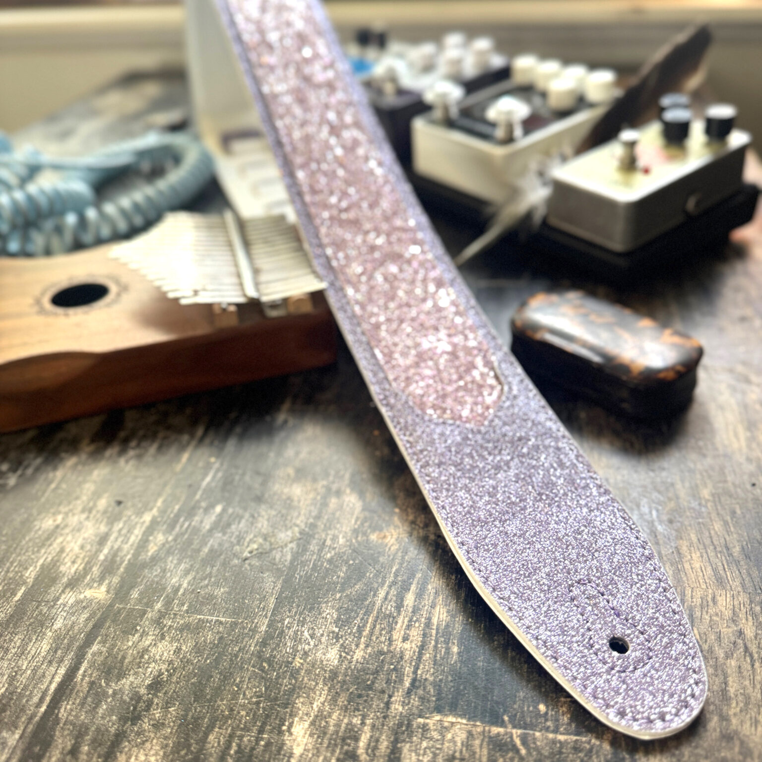 WW-GL-111 Amethyst Purple Sparkle Glitter Bomb Padded Guitar Strap ...