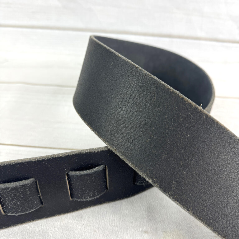 STR-05 Distressed "Weathered" Charcoal Black Top Grain Italian Leather ...