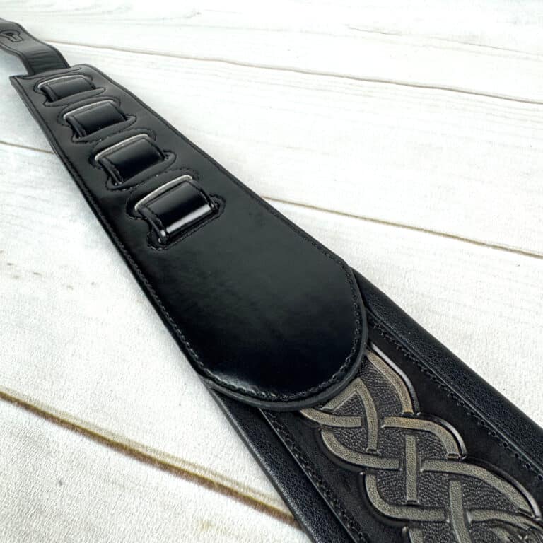 KB-15 Midnight Black Strap With Graphite Gray Celtic Knot Full Grain ...