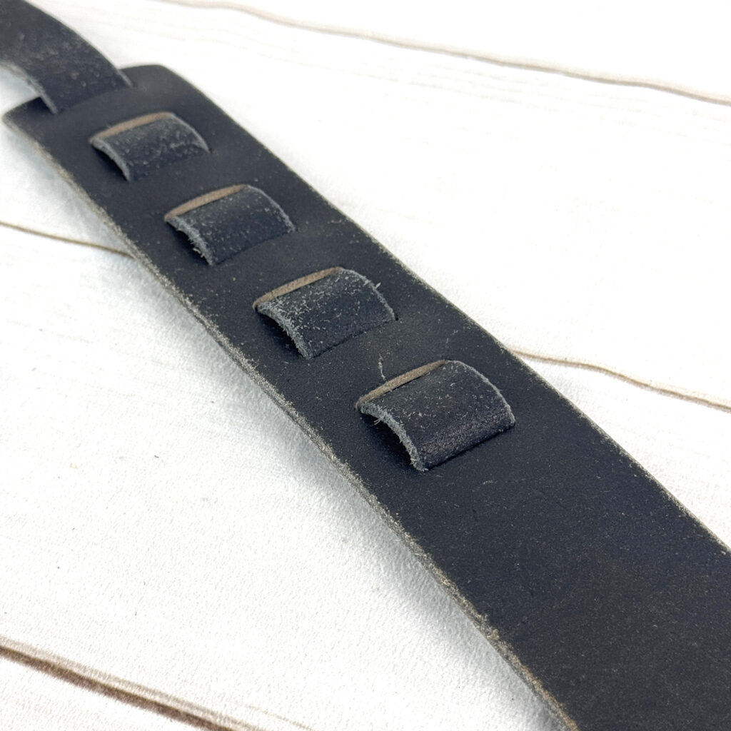 STR-05 Distressed "Weathered" Charcoal Black Top Grain Italian Leather ...