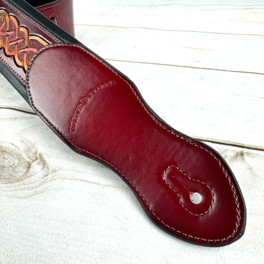 KB-09 Whiskey Red Strap With Sunburst Celtic Knot Full Grain Carving ...