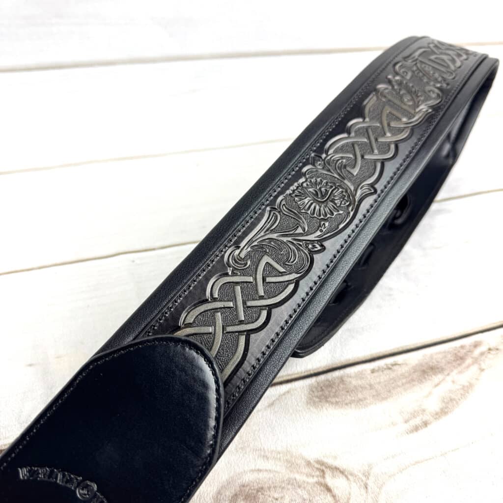 KB-15 Midnight Black Strap With Graphite Gray Celtic Knot Full Grain ...