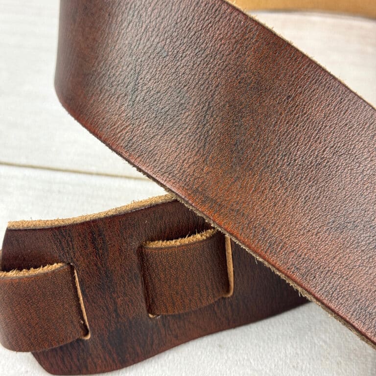 S-04 Heavy Textured Bourbon Brown Full Grain Soft Italian Leather ...