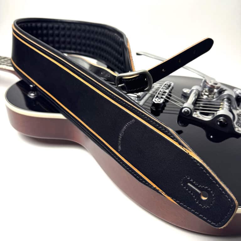 FPB-42 Super Premium Full Length Grain Leather Air Cell Strap In Black ...