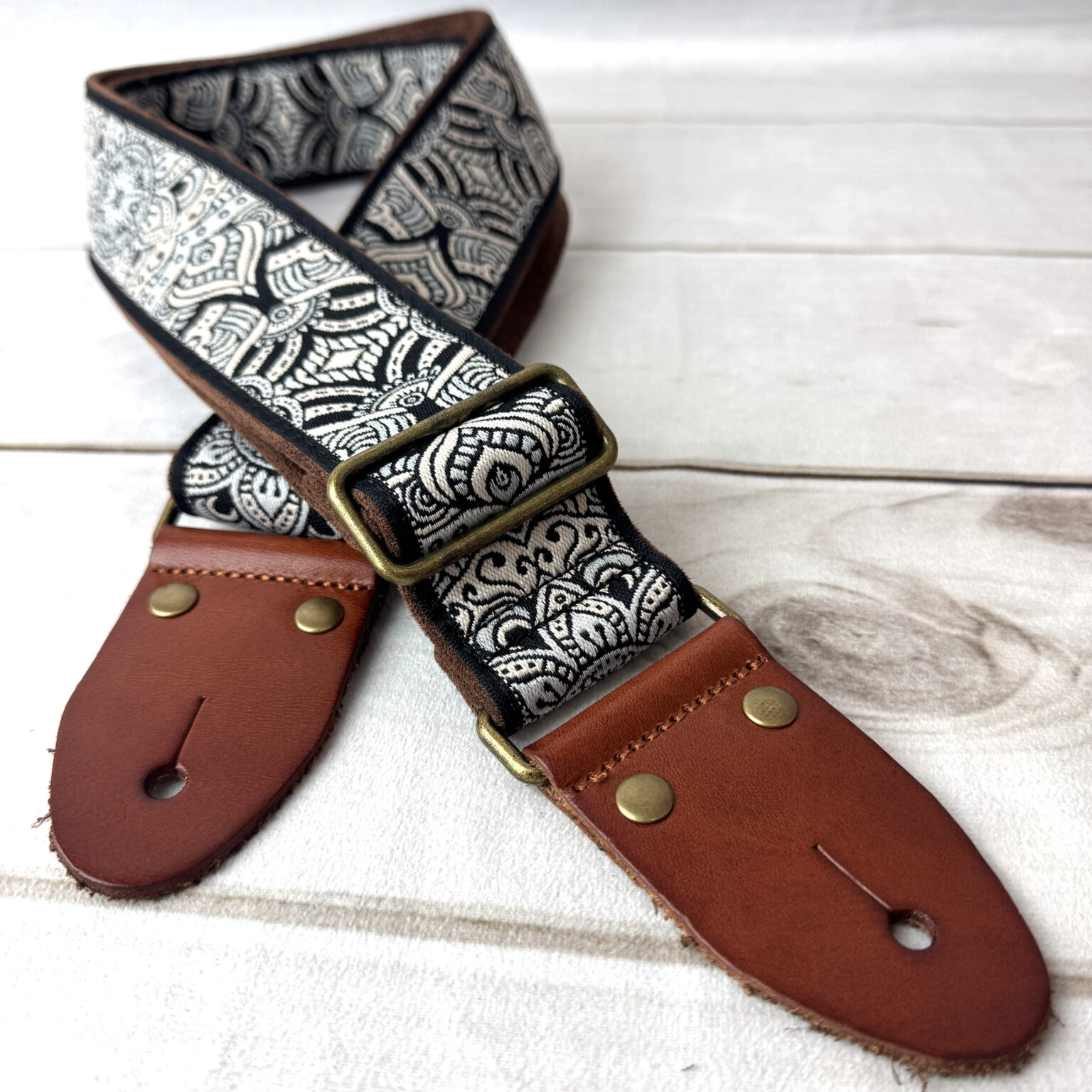 OOAK-3324 Black And Silver Diwali Design Plush Back Premium Woven Strap ...